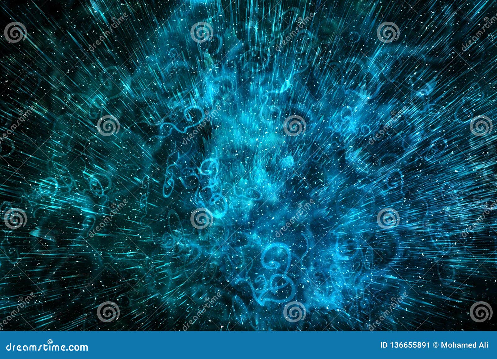 Artistic Abstract Unique Multicolored Smoky Nebula Galaxy in Deep Space ...