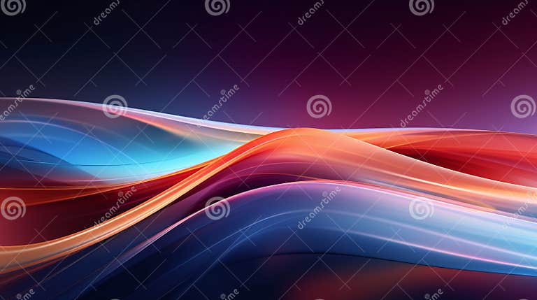 Abstract Artistic Wave Design on Black Background Stock Illustration ...