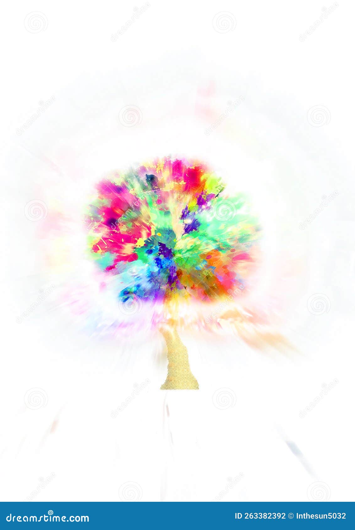 Abstract and Artistically Drawn Colorful Tree Illustration Stock ...