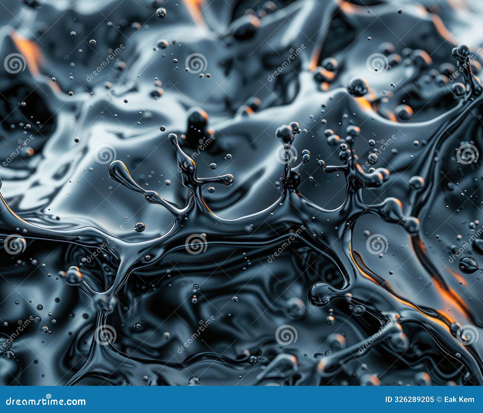 Abstract Liquid Metal Texture a Striking Visualization of Fluid Dynamics and the Interplay of ...