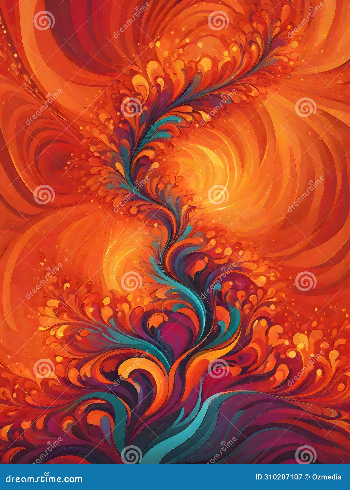 Abstract Artwork Capturing the Dance of Fire through Defined Swirls and ...