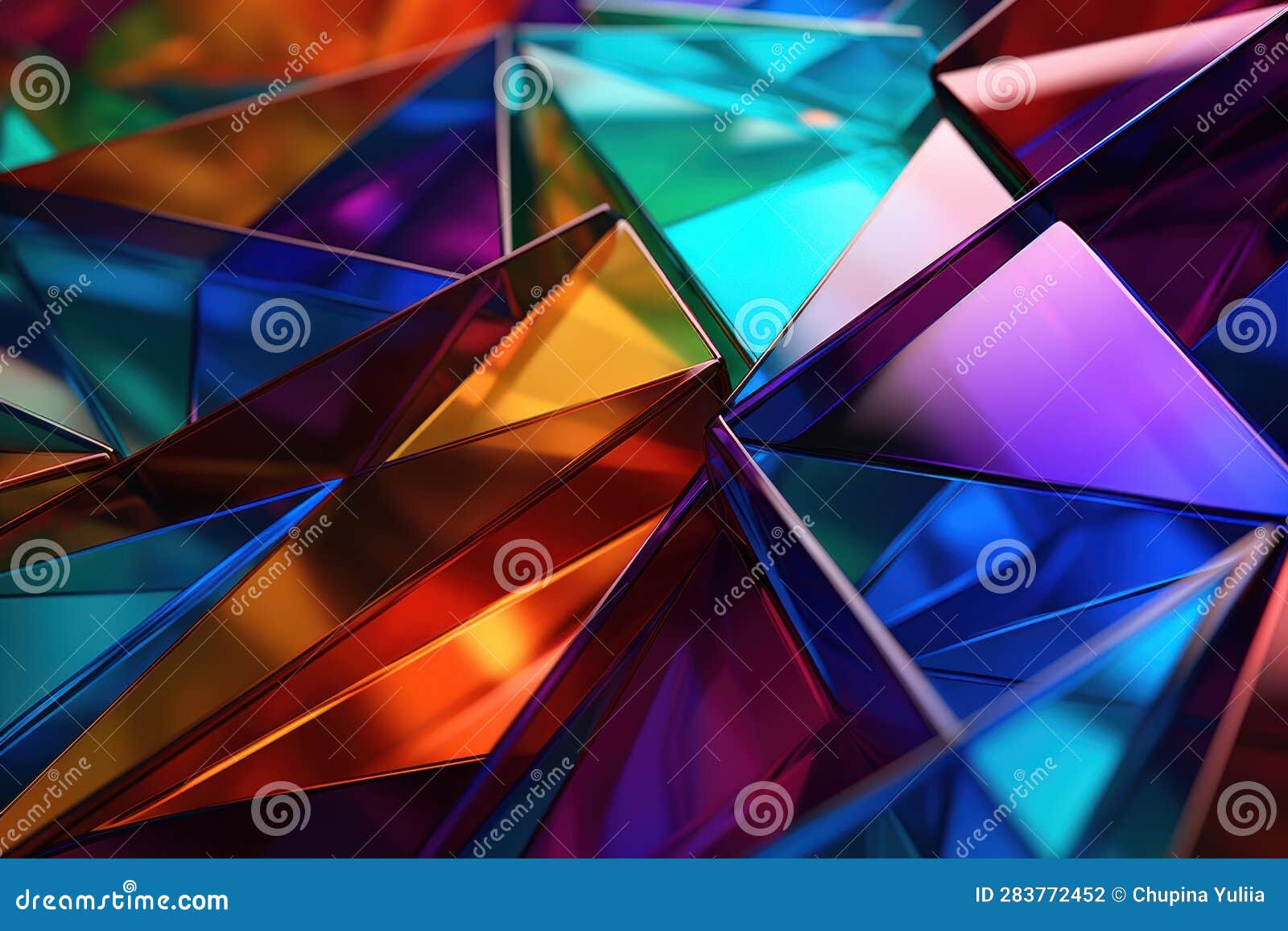 Abstract Artwork of Colorful Triangles. AI Generated Stock Illustration ...