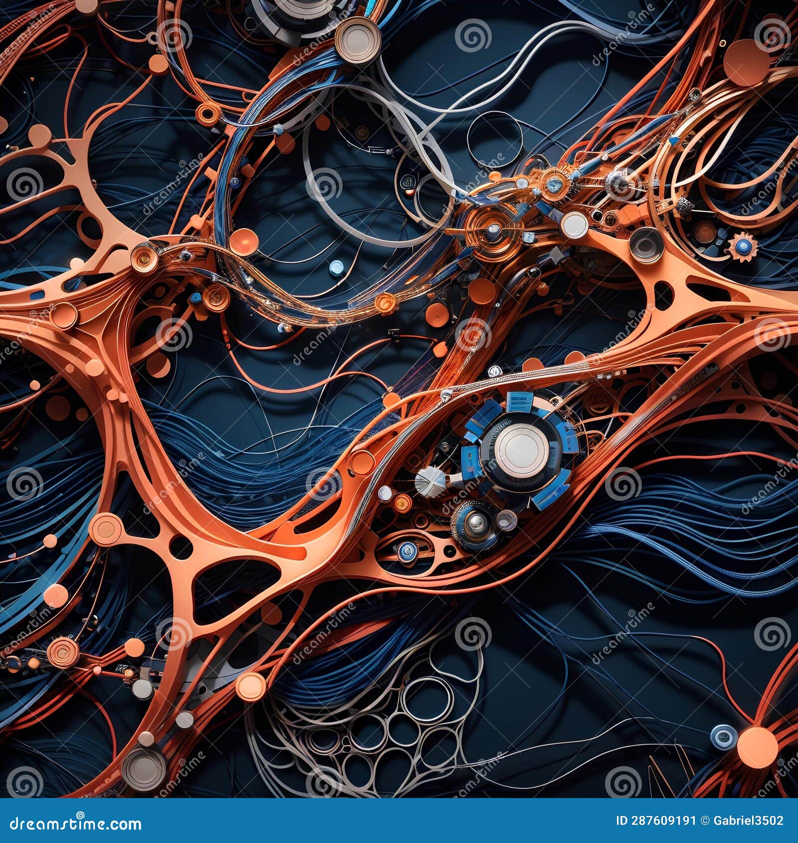 Abstract Art Created with Colored Cables Stock Image - Image of connect ...