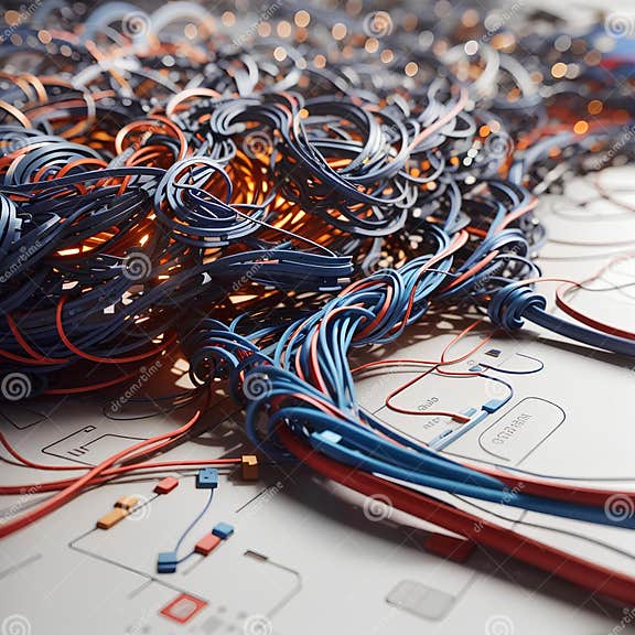 Abstract Art Created with Colored Cables Stock Illustration ...