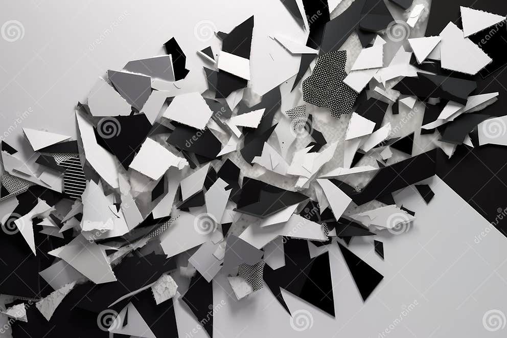 Abstract Artwork with Decostructed and Fragmented Shapes Stock ...