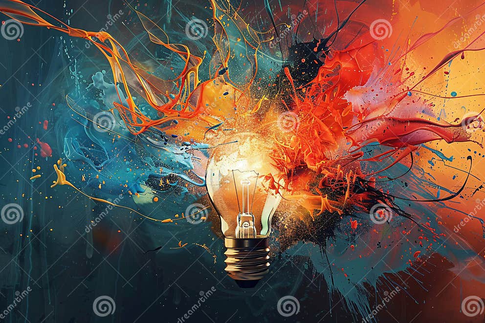 Abstract Artwork Depicting the Collision of Ideas, Showcasing Creative ...