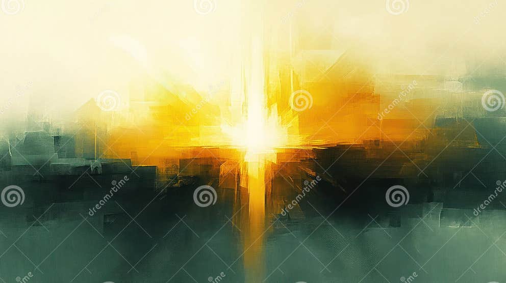 Abstract Artwork Depicting a Radiant Light Source Amidst Soft Colors ...