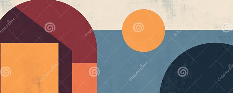 Flat Illustration of an Abstract Composition with Geometric Shapes and ...