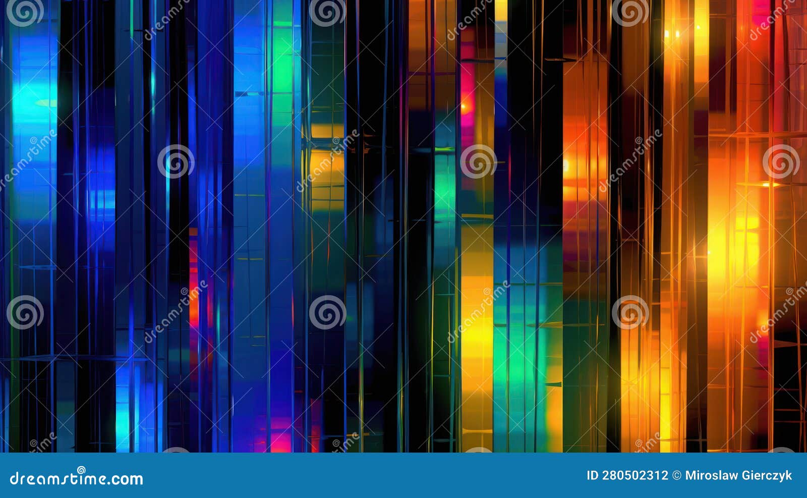 Abstract Artwork Featuring Colorful Light Patterns Stock Illustration ...
