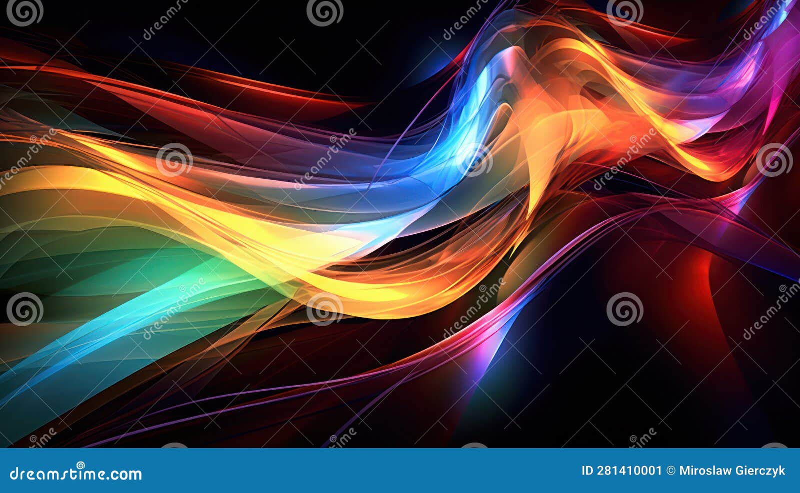Abstract Artwork Featuring Colorful Light Patterns Stock Illustration ...