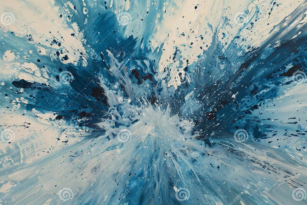 An Abstract Artwork Featuring Dynamic Blue and White Splashes Blending ... An Abstract Artwork Featuring Dynamic Blue and White Splashes Blending ...