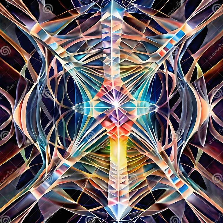 An Abstract Artwork Featuring an Interplay of Symmetrical, Translucent ...
