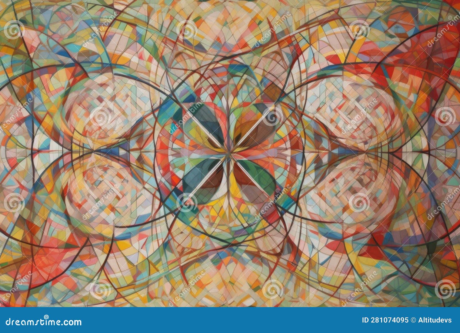 Abstract Artwork Featuring Intricate Rotational Pattern with Interwoven ...