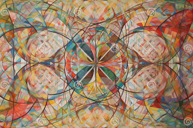 Abstract Artwork Featuring Intricate Rotational Pattern with Interwoven ...