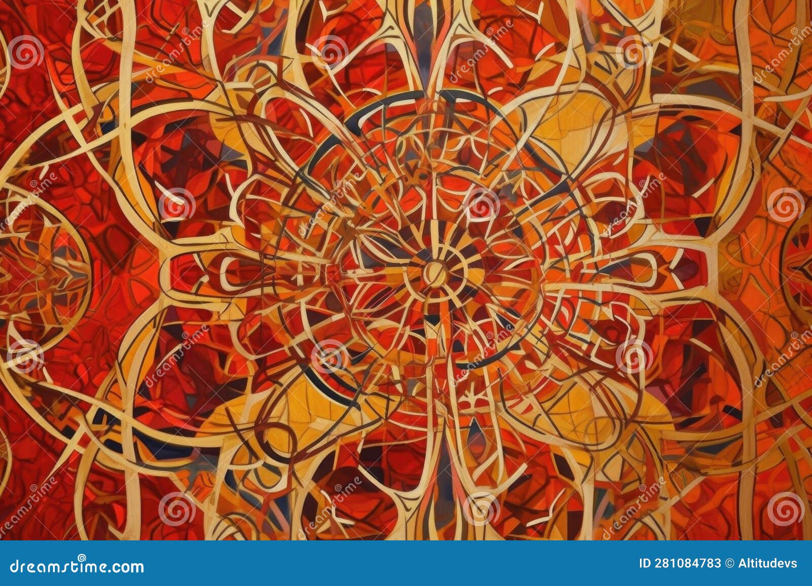 Abstract Artwork Featuring Intricate Rotational Pattern with Interwoven ...
