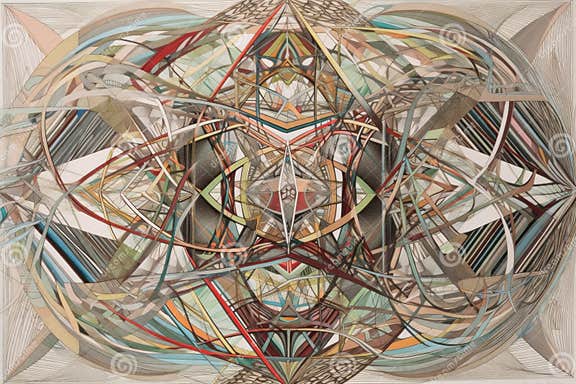 Abstract Artwork Featuring Intricate Rotational Pattern with Interwoven ...