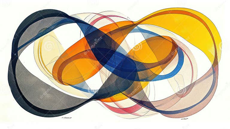 Abstract Artwork Featuring Overlapping, Colorful Shapes Creating a ...