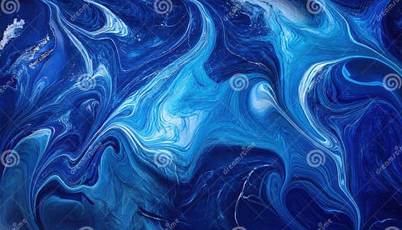 Abstract Artwork Featuring Swirling Blue Textures and Liquid Patterns ...