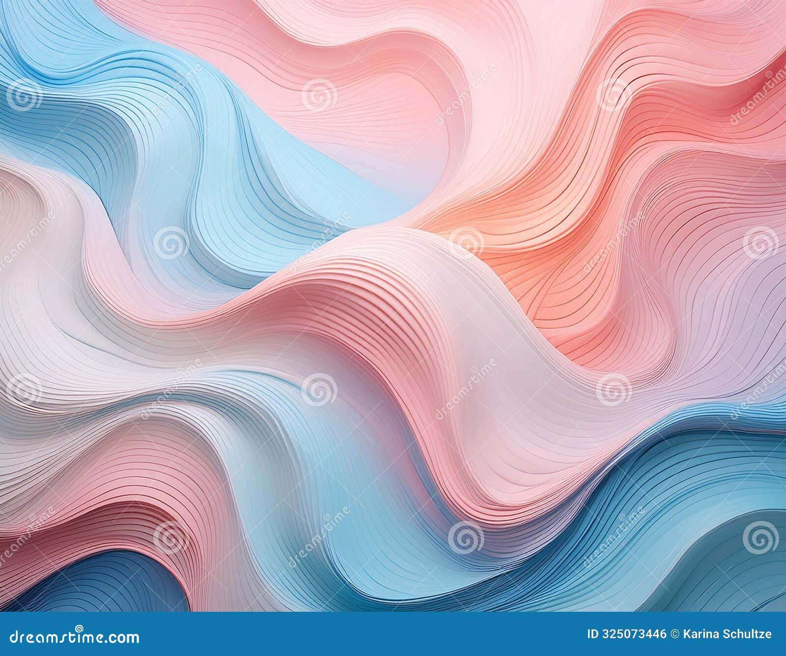 Abstract Artwork with Flowing Lines and Intense Textures in Pastel ...