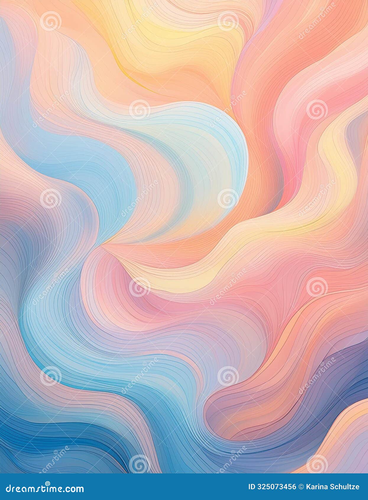 Abstract Artwork with Flowing Lines and Intense Textures in Pastel ...