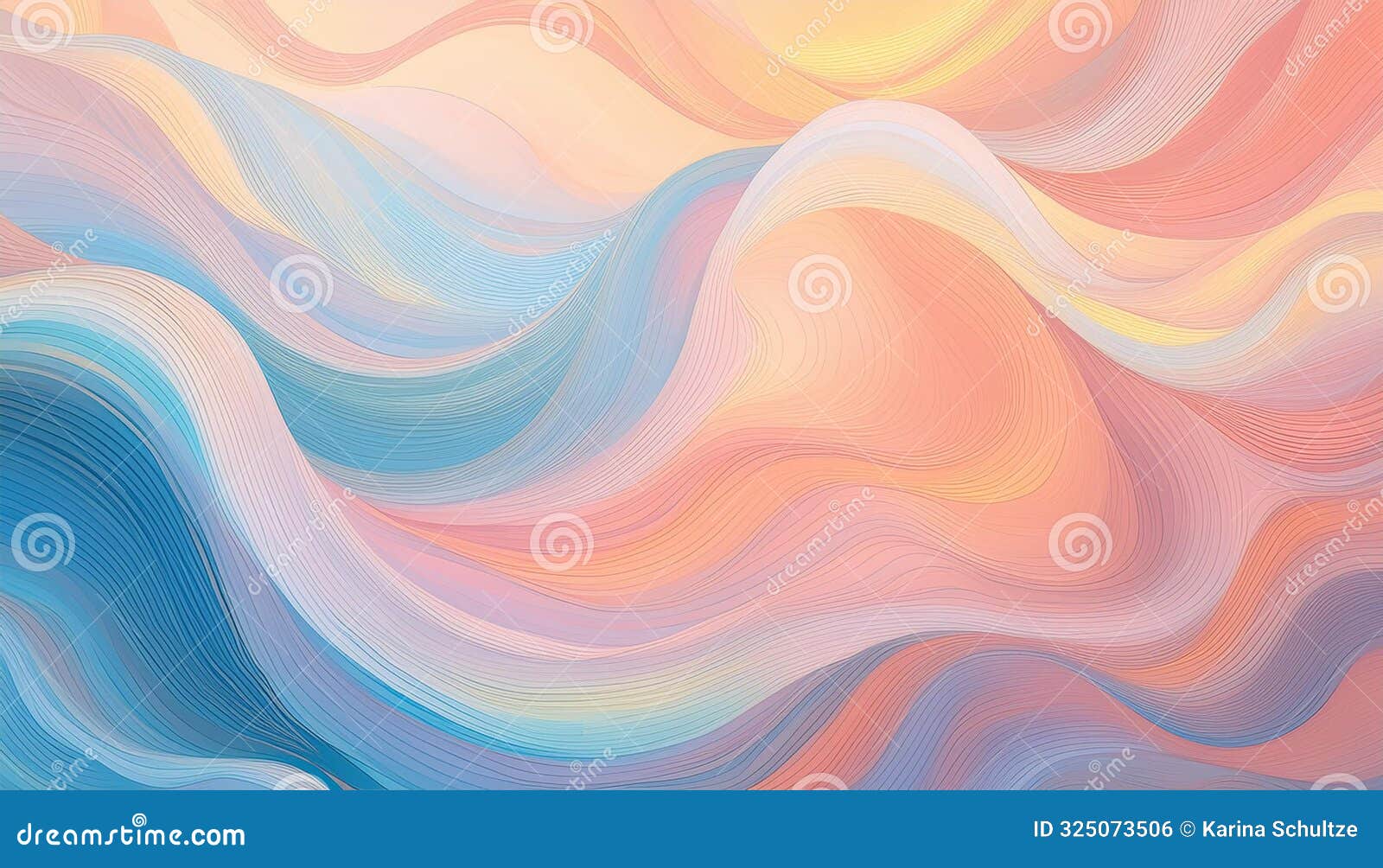 Abstract Artwork with Flowing Lines and Intense Textures in Pastel ...