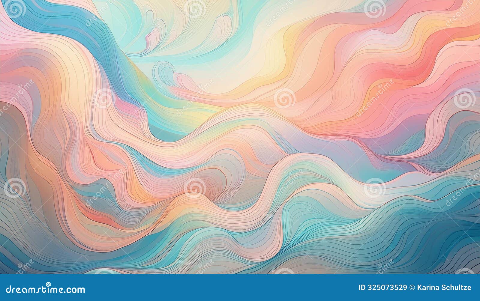 Abstract Artwork with Flowing Lines and Intense Textures in Pastel ...
