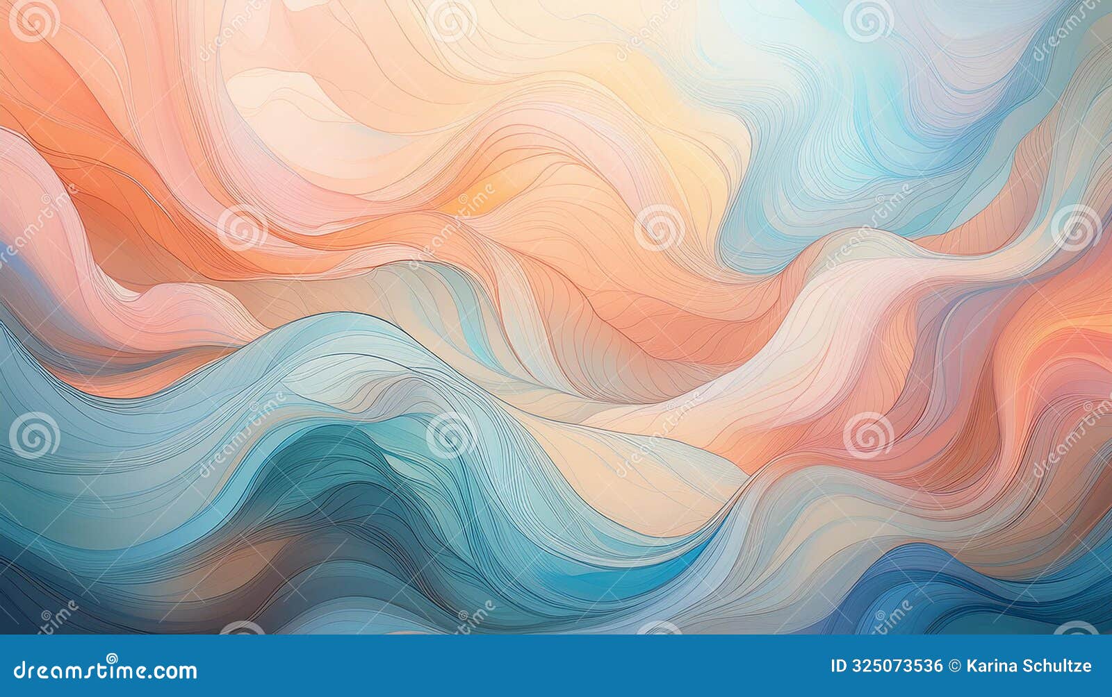 Abstract Artwork with Flowing Lines and Intense Textures in Pastel ...