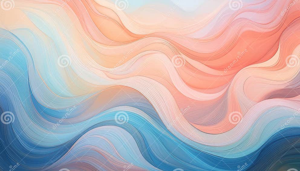 Abstract Artwork with Flowing Lines and Intense Textures in Pastel ...