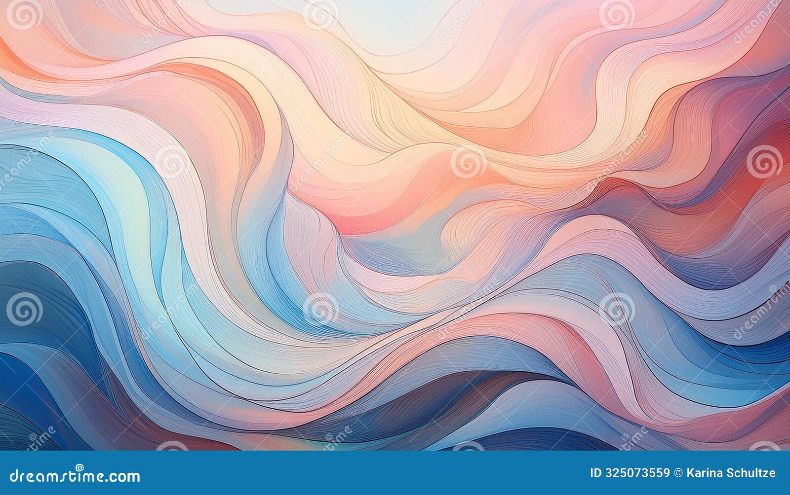 Abstract Artwork with Flowing Lines and Intense Textures in Pastel ...