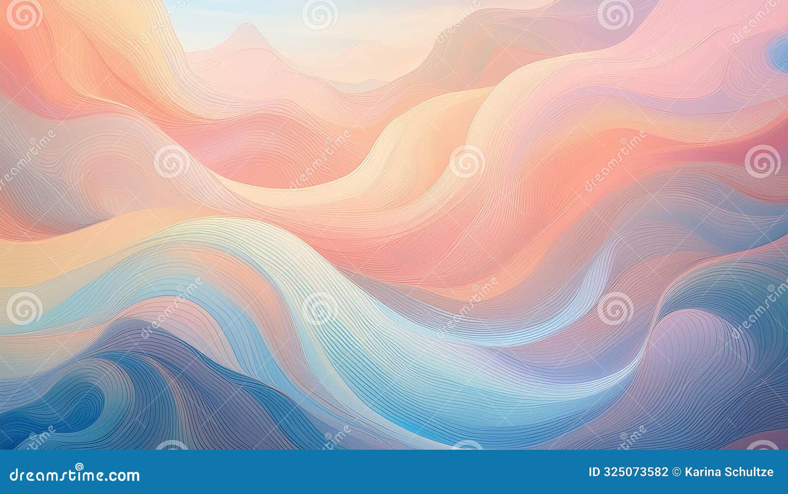 Abstract Artwork with Flowing Lines and Intense Textures in Pastel ...