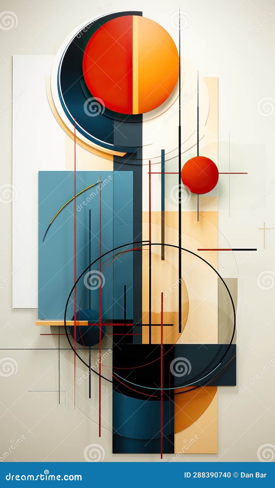 Abstract Artwork with Geometric Shapes. Generative AI Stock ...