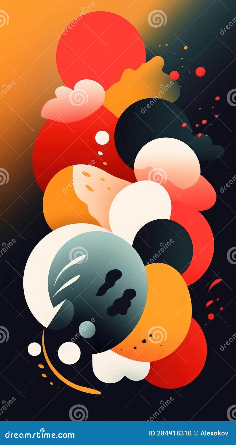 Abstract Artwork with Layered Elements and Harmonious Color Palette AI ...