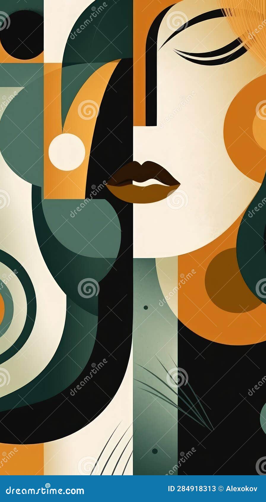 Abstract Artwork with Layered Elements and Harmonious Color Palette AI ...