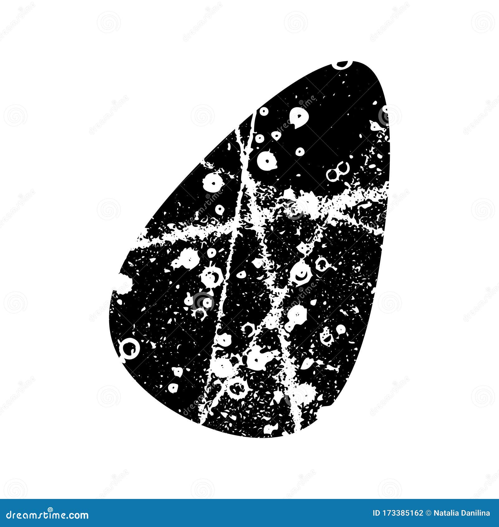 Abstract Artwork. Liquid Geometric Egg Shape. Distressed Texture. Ink ...