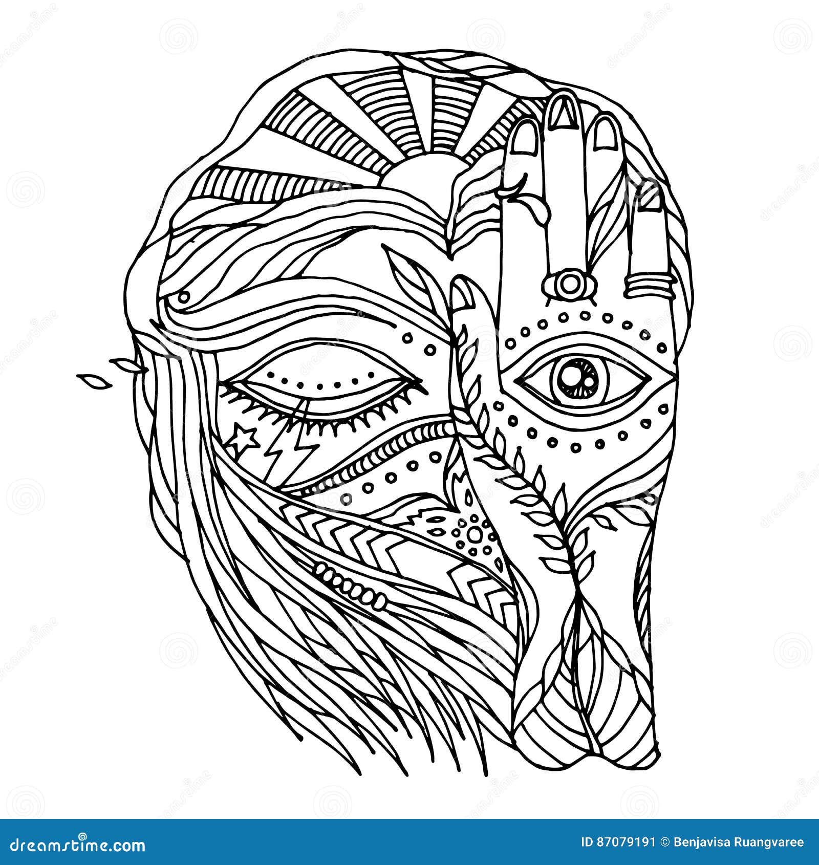 Abstract Artwork Open, Close Eyes and Mind Human with Natural Element ...