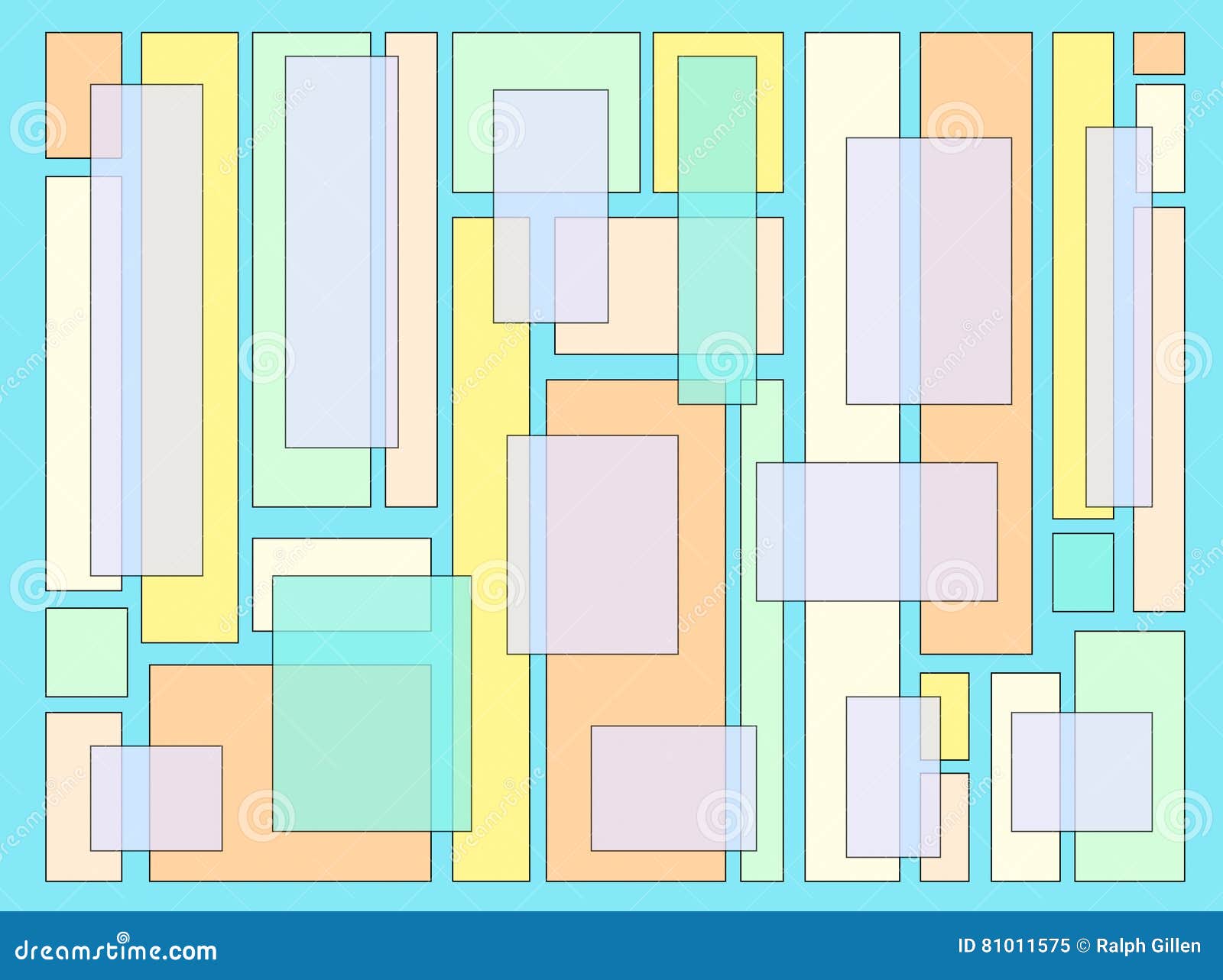 Abstract Artwork Pastel Blocks Blue Stock Illustration - Illustration ...