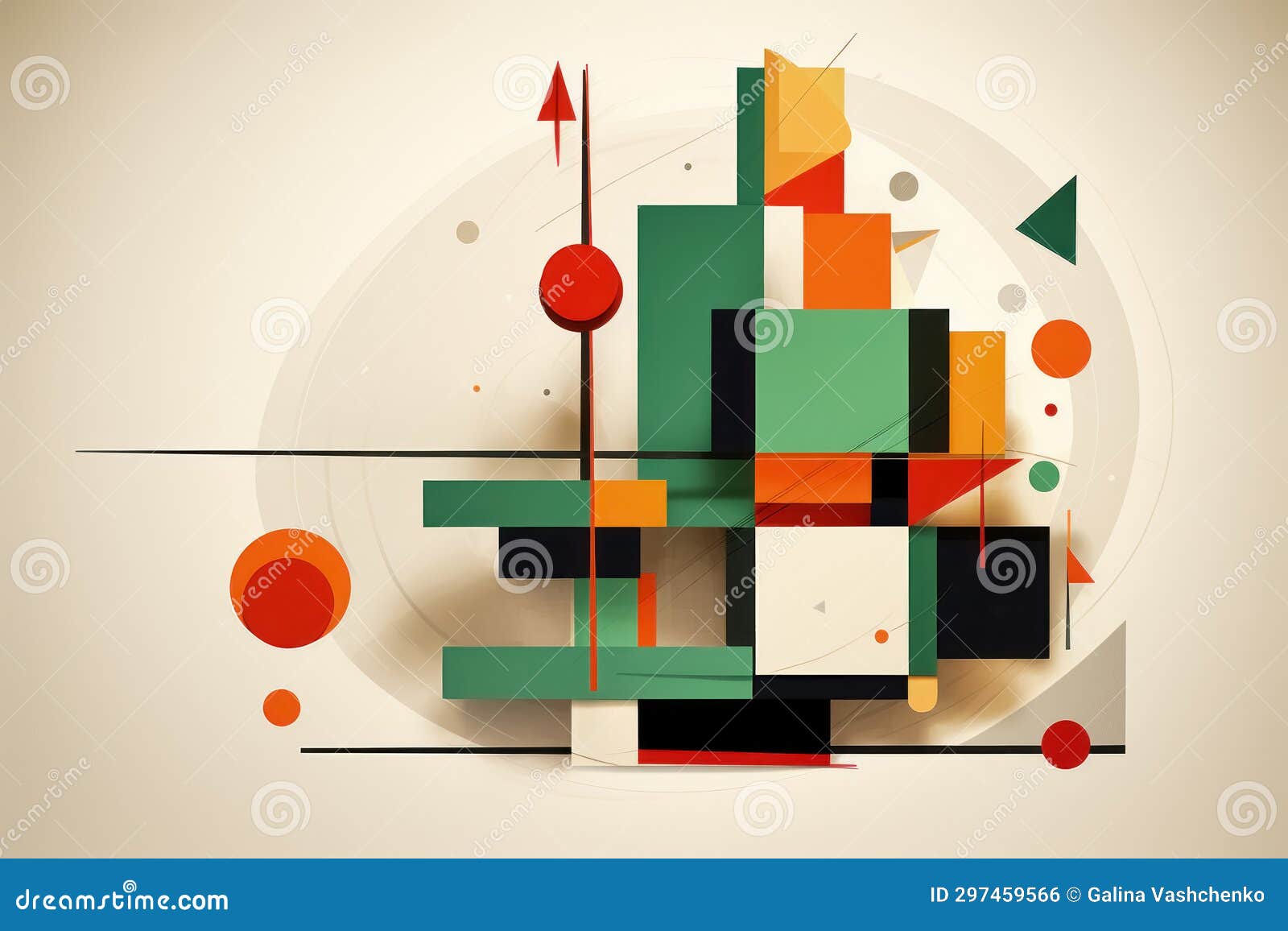 An Abstract Artwork Showcases Geometric Composition Featuring Pyramids ...