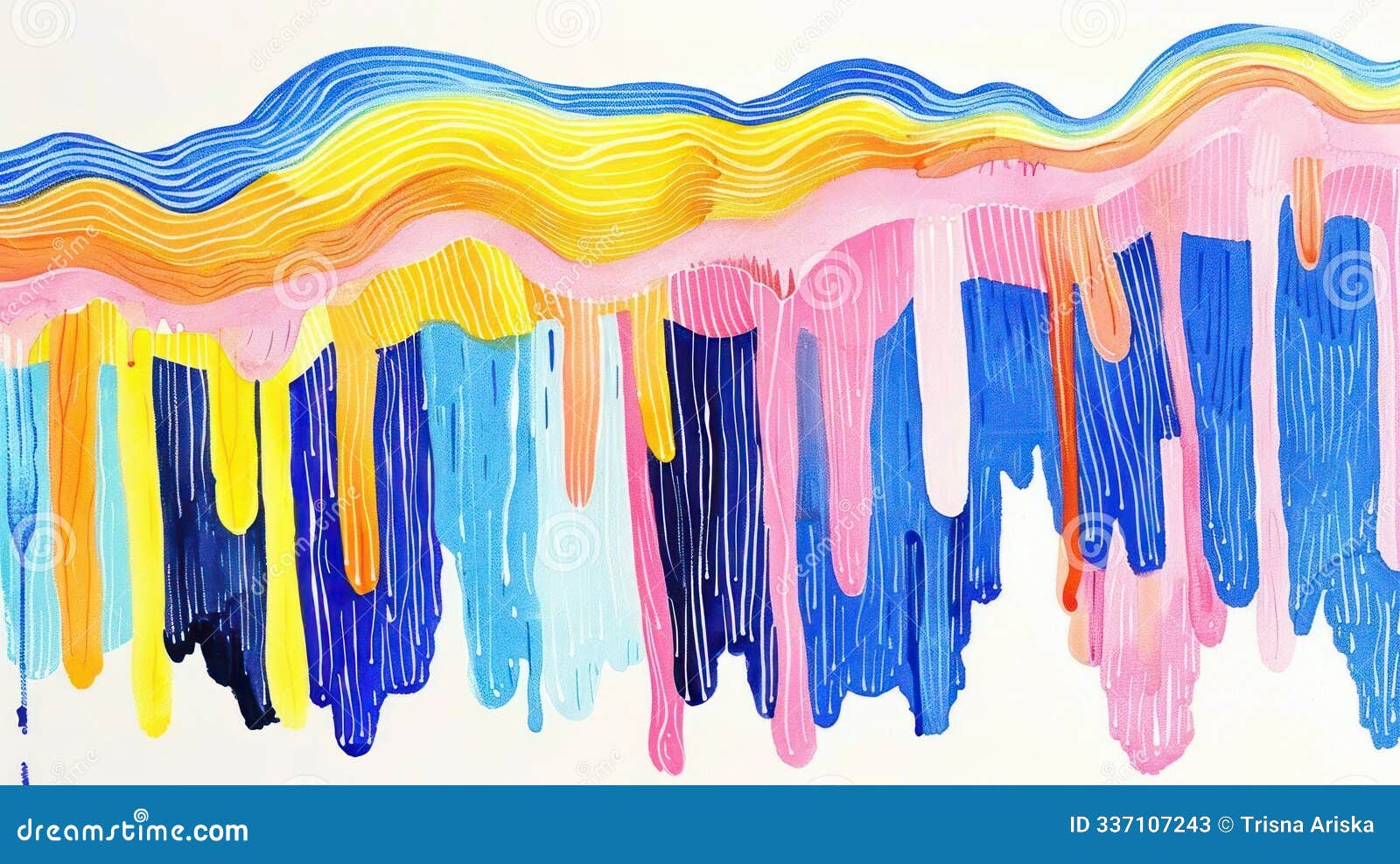 Abstract Artwork with Vibrant, Dripping Colors Creating a Dynamic ...