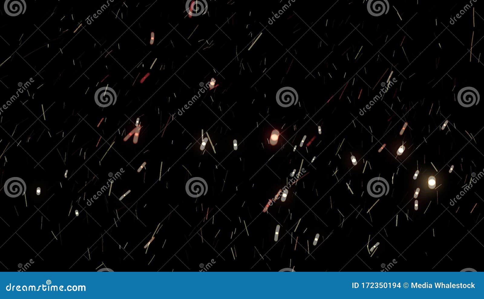 Abstract Ash Particles Floating Over Black Background. Animation. White ...