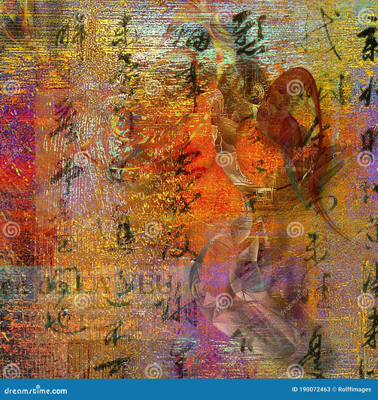 Abstract in asian style stock illustration. Illustration of hieroglyph ...