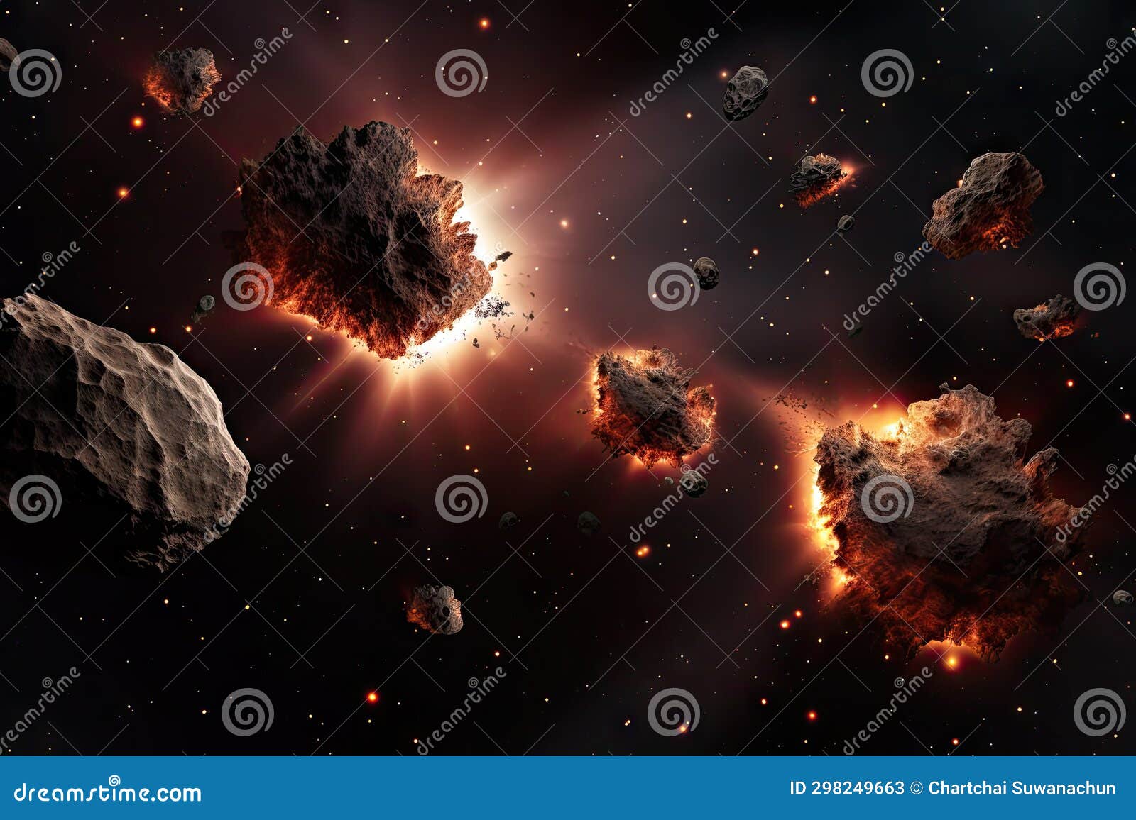 Abstract Asteroid and Bright Stars Forming the Background of the Vast ...