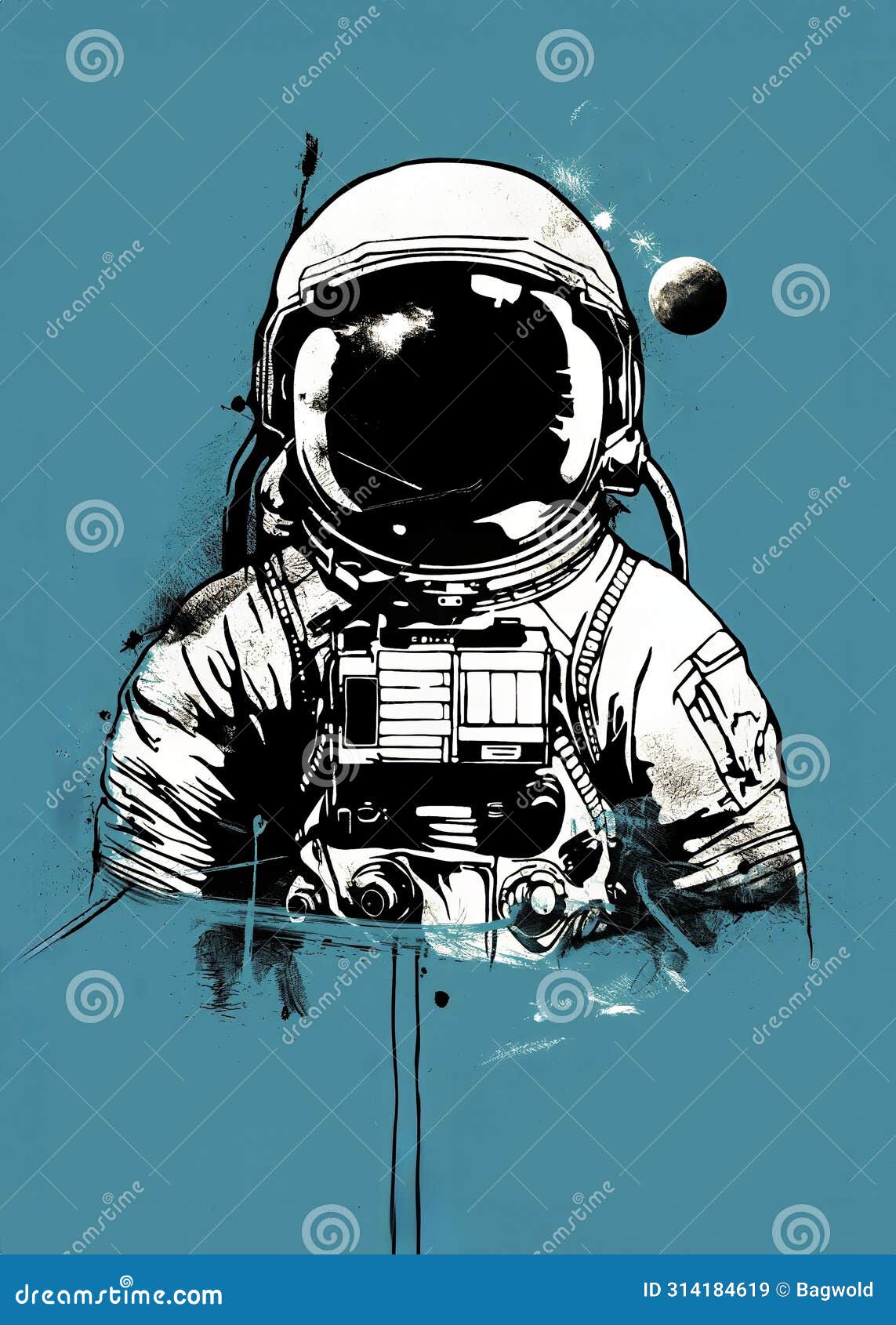 Abstract Astronaut Poster Illustration Stock Illustration ...