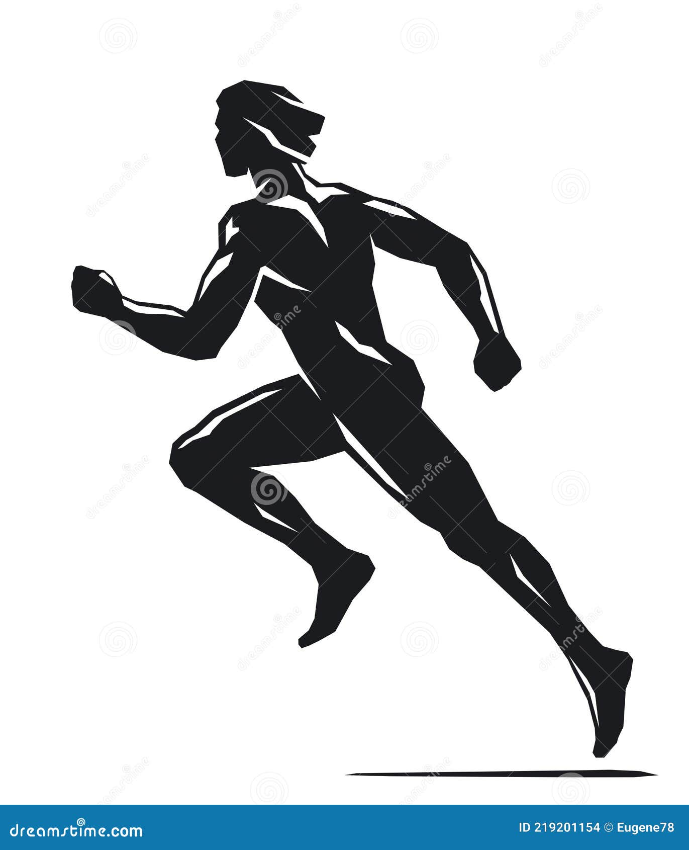 Abstract Athletic Running Man Illustration Stock Vector - Illustration ...