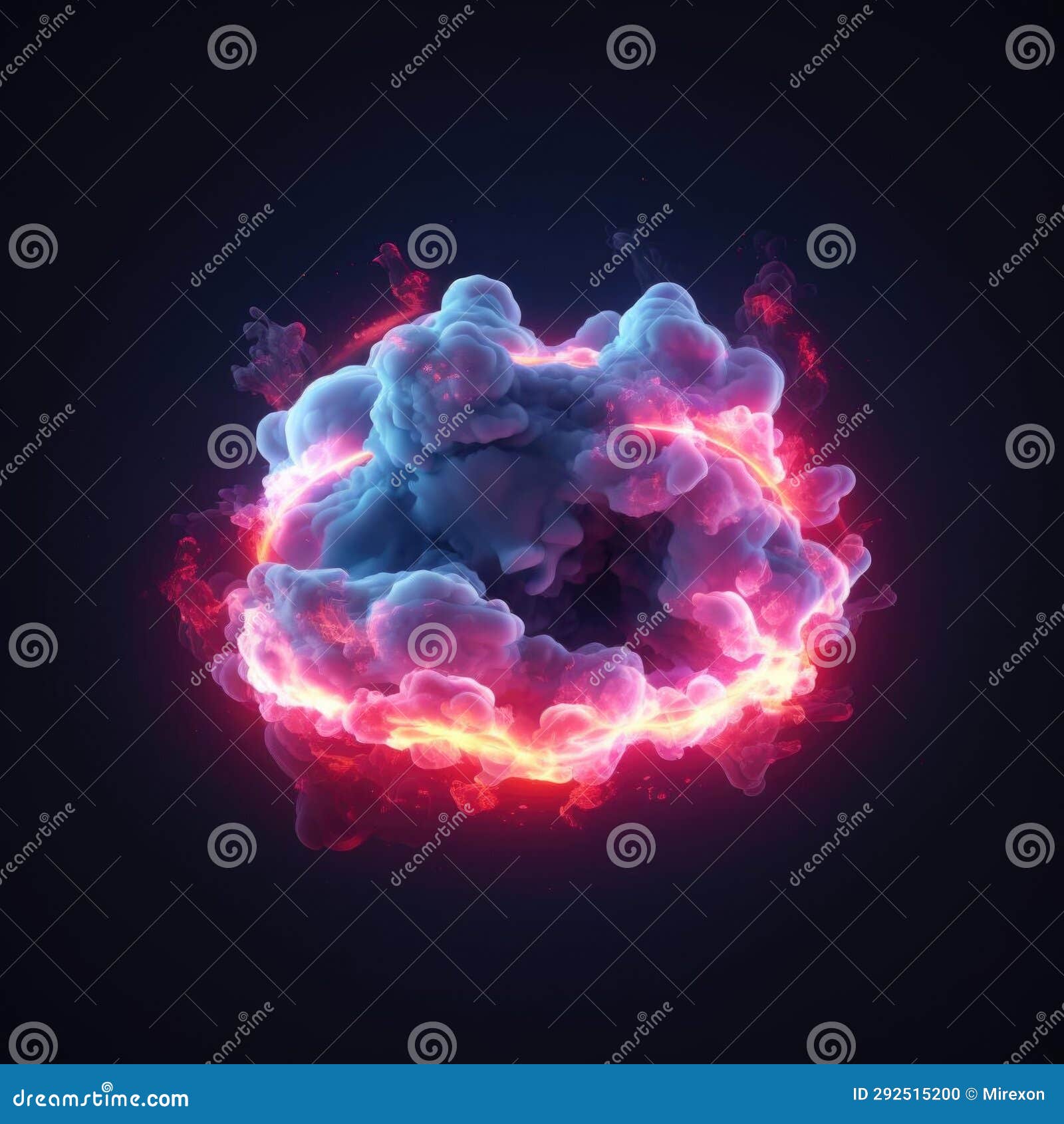 Abstract Atmospheric Colored Smoke, Close-up. Isolated on Black ...