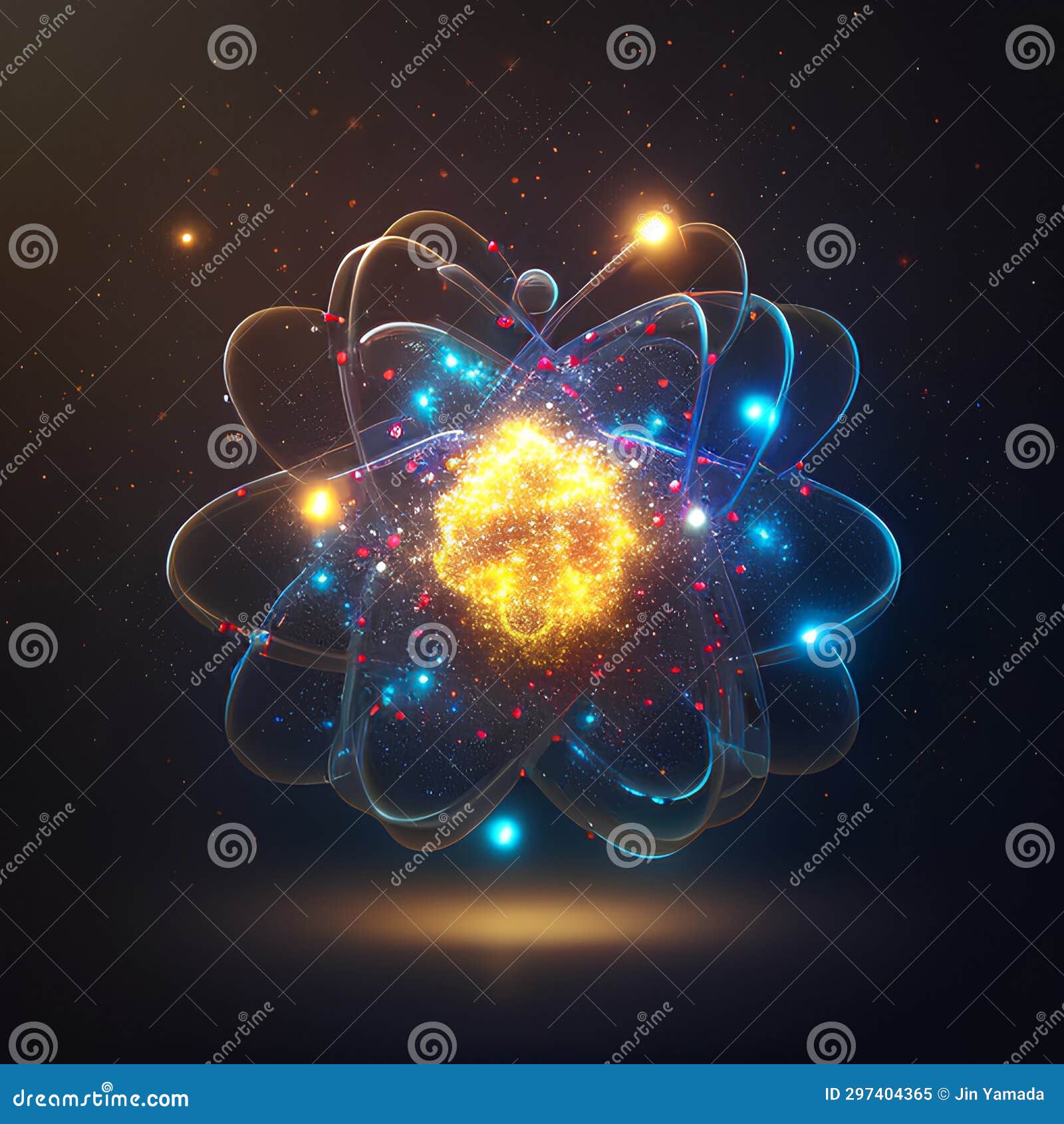 Abstract Atom on a Dark Background. Vector Illustration. Eps 10 Stock ...