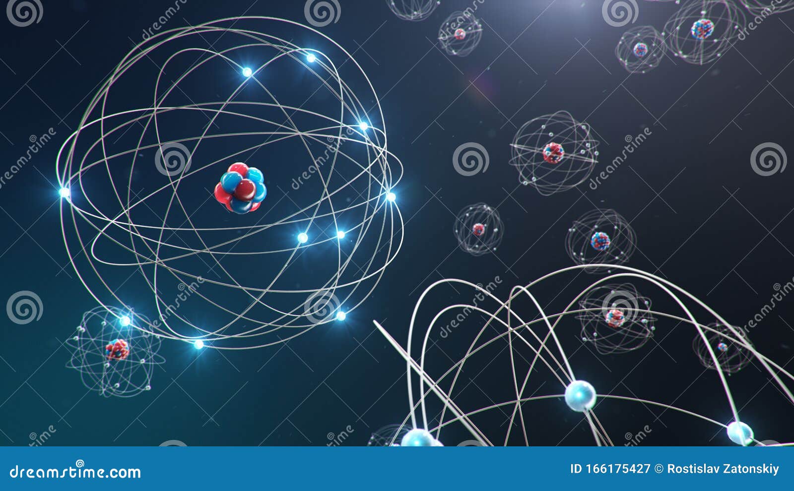 Abstract Atom Model. Atom is the Smallest Level of Matter that Forms ...