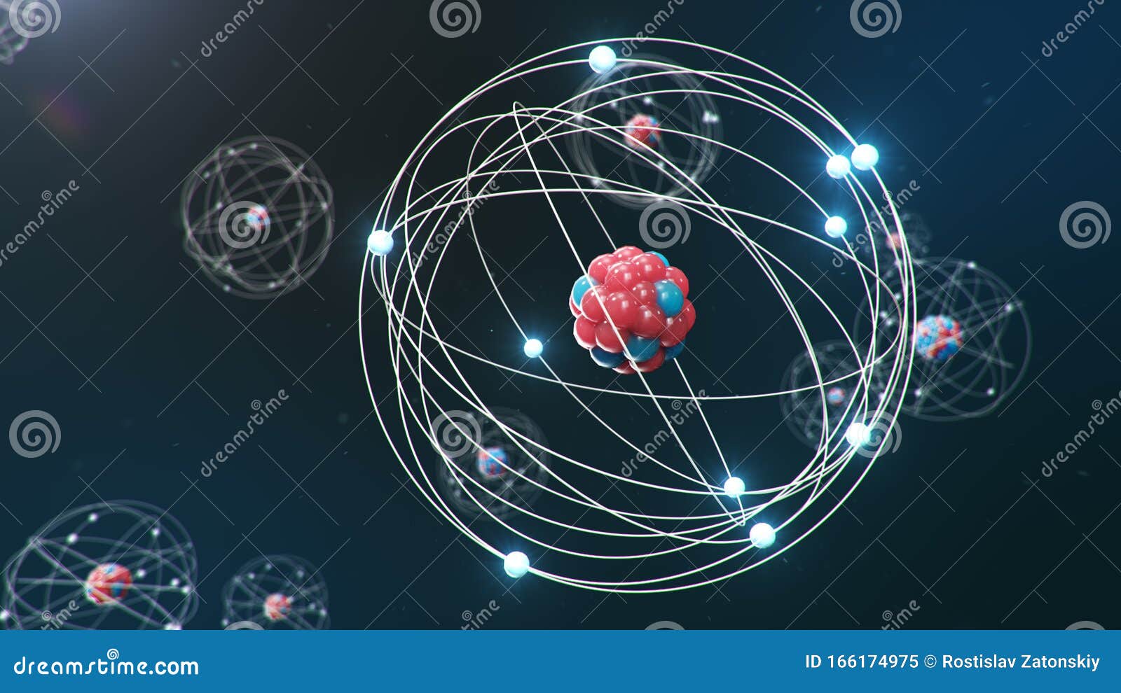 Abstract Atom Model. Atom is the Smallest Level of Matter that Forms ...