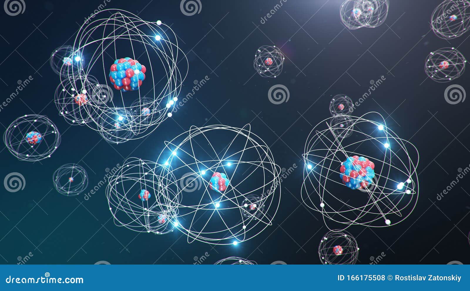 Abstract Atom Model. Atom is the Smallest Level of Matter that Forms ...
