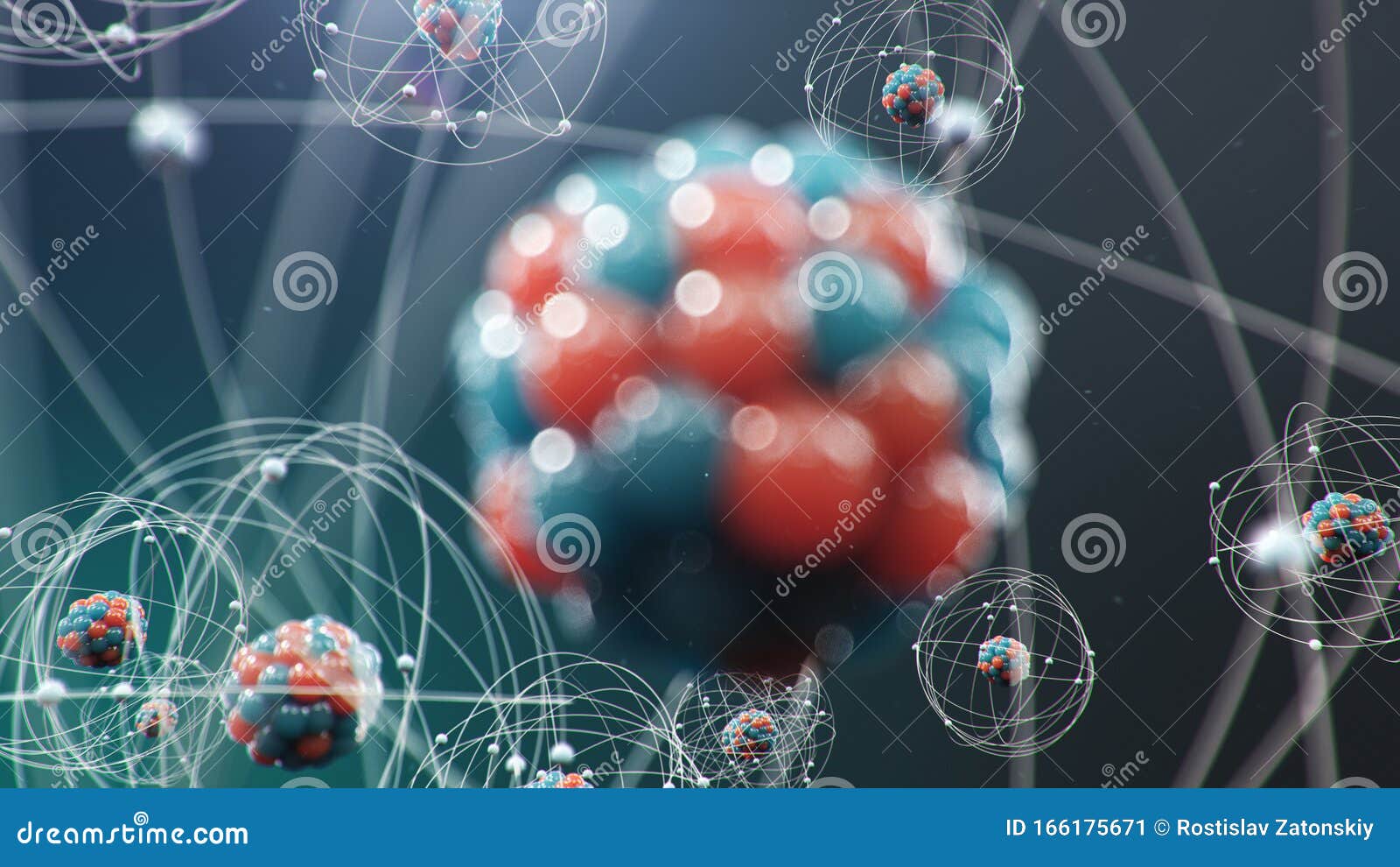 Abstract Atom Model. Atom is the Smallest Level of Matter that Forms ...