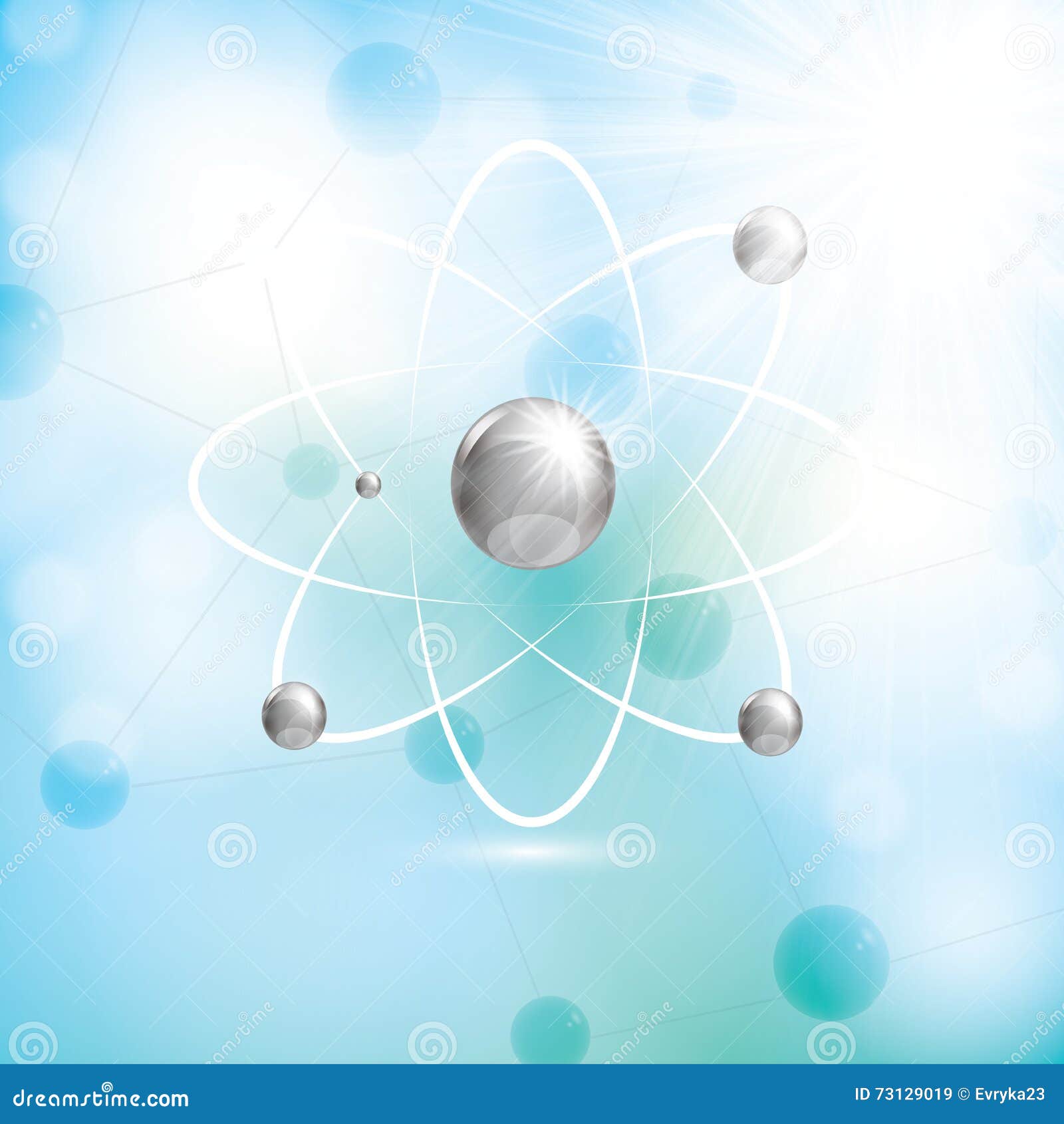 Abstract Atom Molecule Blue Colors Background Stock Vector ...